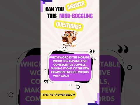 The Word with Five Consecutive Vowels: A Unique English Gem #vocabology_official #viralvideo