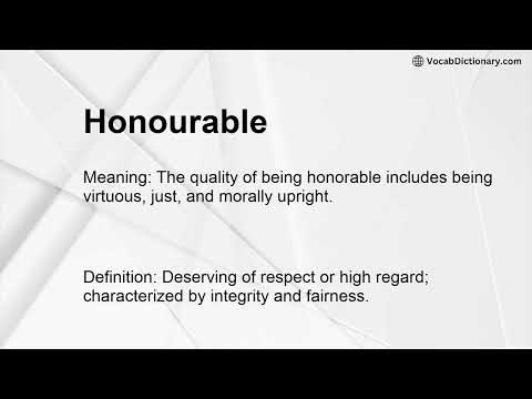 Honourable Meaning