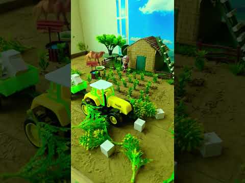 Diy Mini Tractor Science Project | Farm Hut, Truck, Cow & Camel Model | #SandeepDIYFarm #farmworld