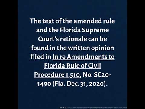 Legal Tip of the Day: Amended Florida Summary Judgment Rule (1/14/2021)