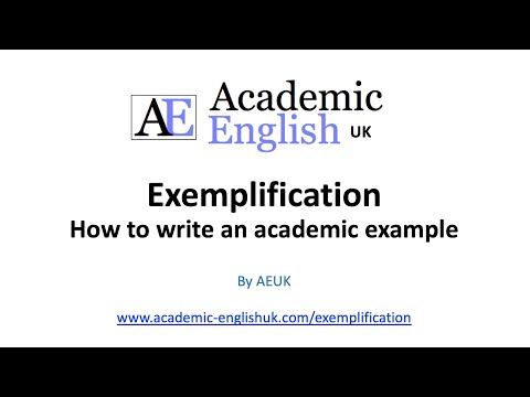 How to write an academic example: exemplification