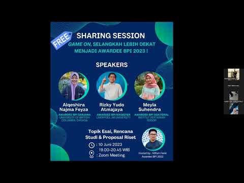 Sharing Session BPI (Beasiswa Pendidikan Indonesia) 2023