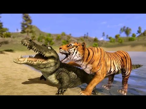 Crocodile Aacttak gameplay tiger games! Deadly Fight & rampage on everyone in animal simulator game