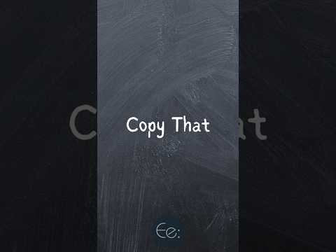 Copy That π§ What Does It Mean? by English explained #phrases #expression #idioms #radio #meaning