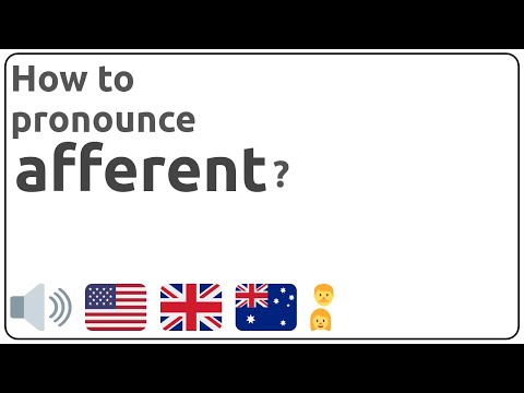 How to pronounce afferent in english?
