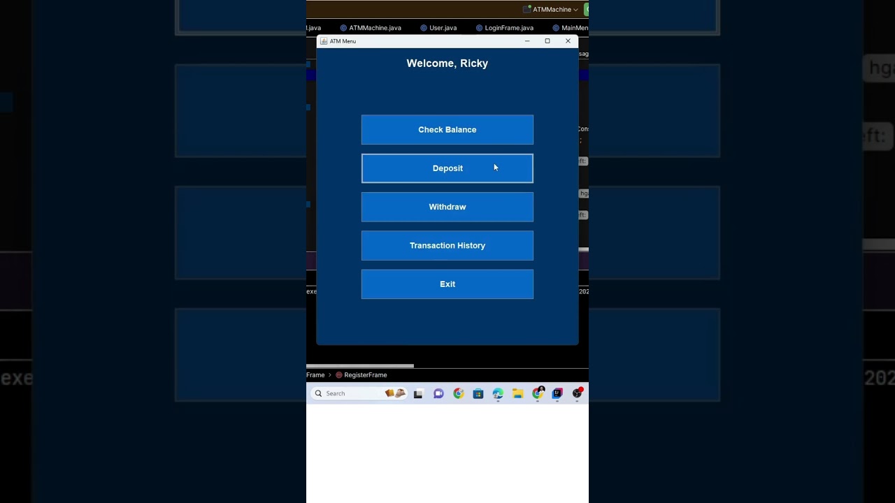 ATM Machine | Java Project |#javaproject