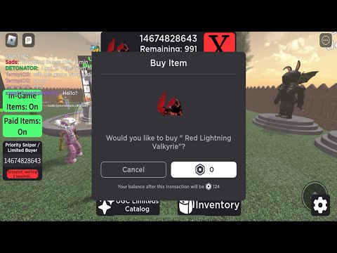 Sniping Red Lightning Valkyrie (free Ugc limited)