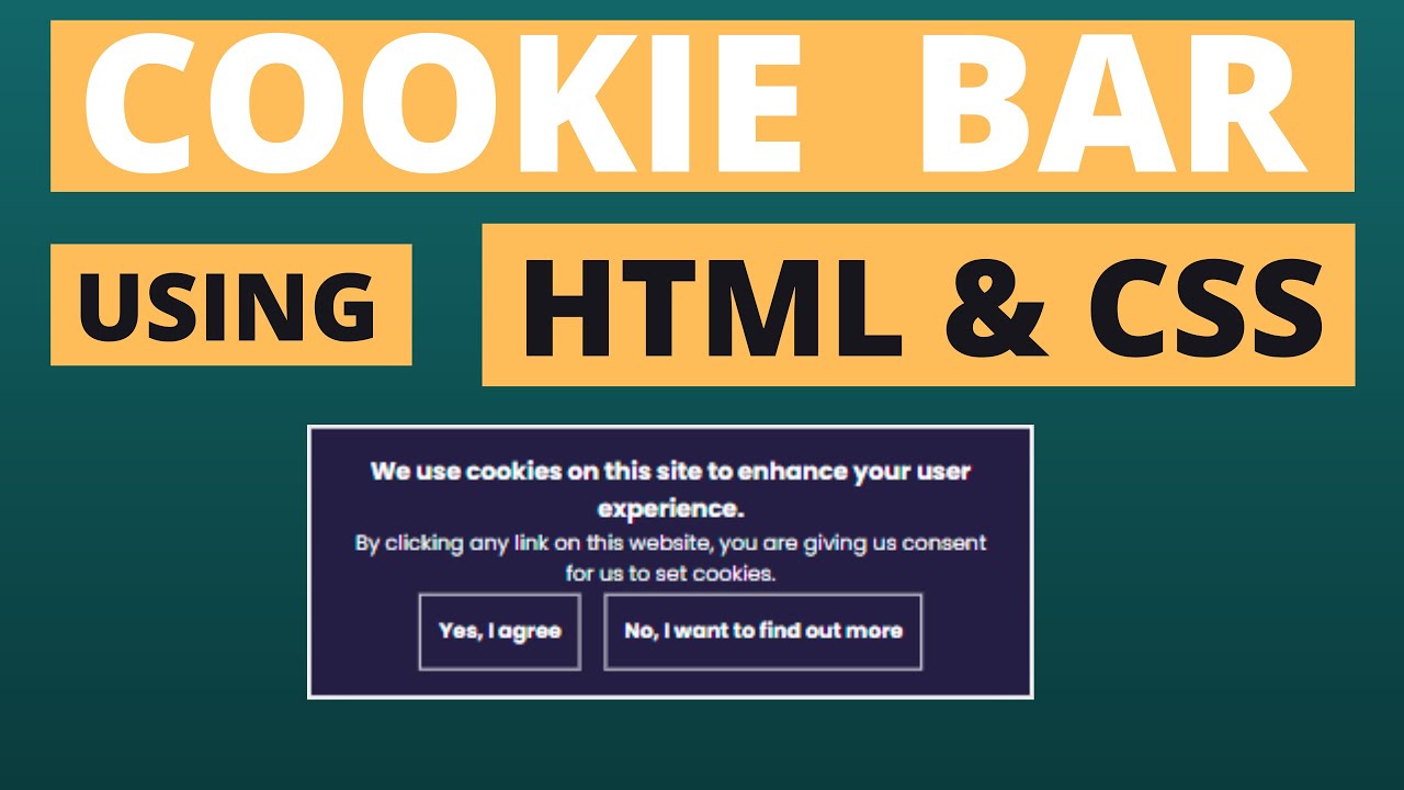 How To Make Responsive Cookie Bar Using HTML5 and CSS3 | Cookie Consent Box using HTML CSS | HTML