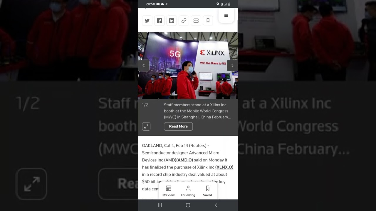 AMD closes record chip industry deal with estimated $50 billion purchase of Xilinx - Reuters
