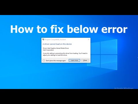 A Driver Cannot Load On This Device