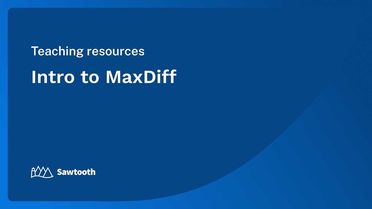 Teaching resources — Intro to MaxDiff