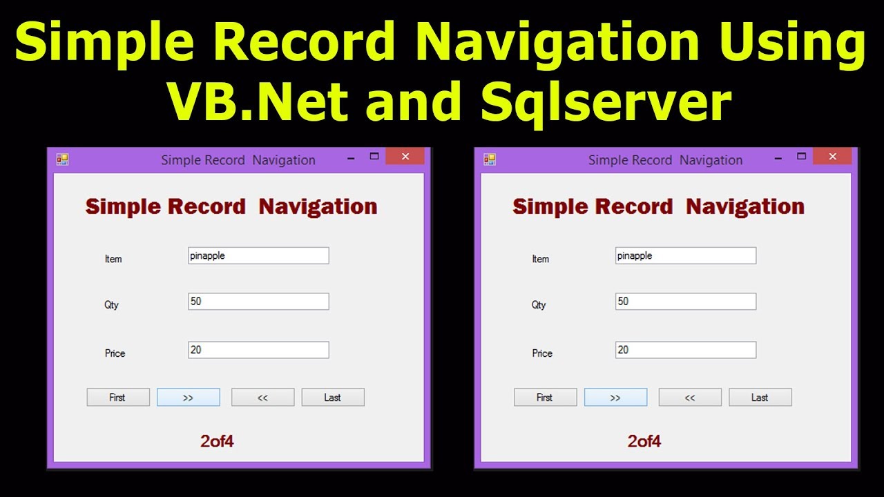 Records Navigation Using Vb.net and Sqlserver