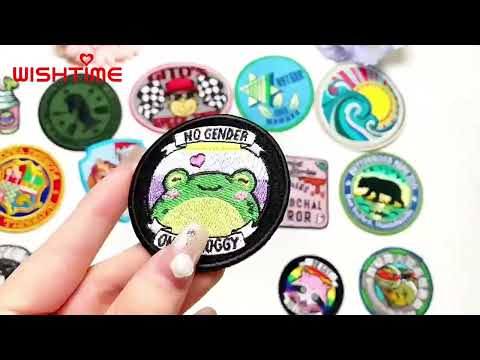 WISHTIME Cartoon Tape On Embroidery Patch For Clothes Diy Custom Embroidered Patches Applique Badge