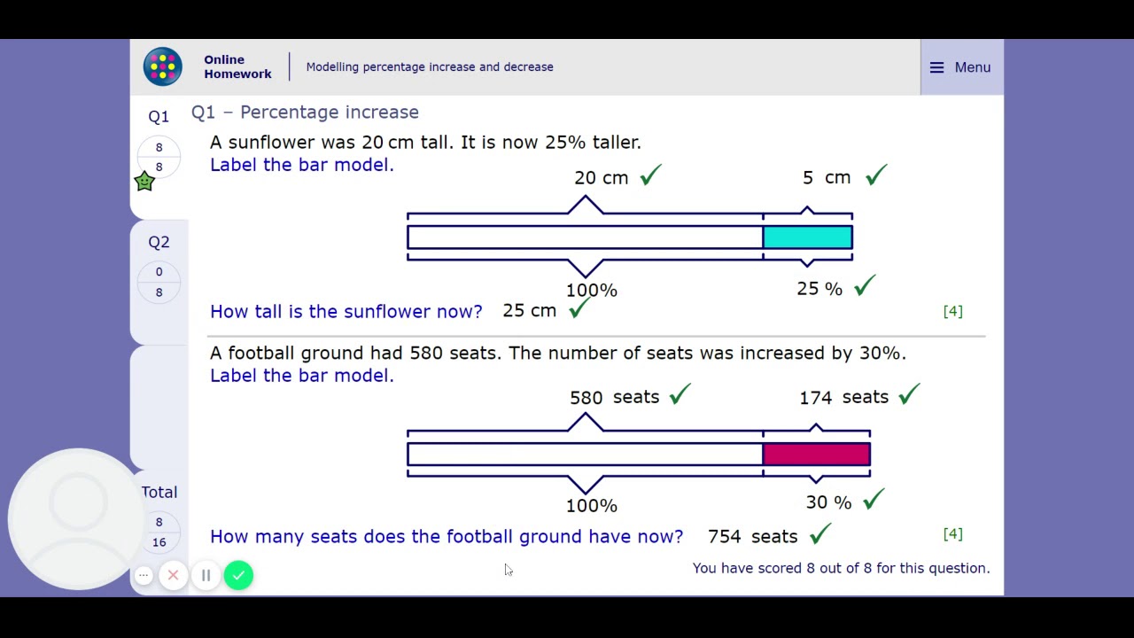 MyMaths Tutorial   Modelling percentage increase and decrease