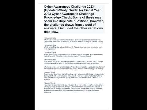 Cyber Awareness Challenge 2023