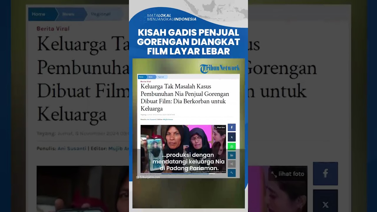 Kisah Tragis Nia Penjual Gorengan di Padang Pariaman akan Diangkat ke Film, Keluarga Tak Masalah ...