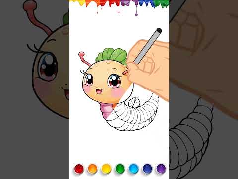 How To Draw worm cute ?#shorts #forkids #animlasfunny #drawing #worms #coloring #beginners