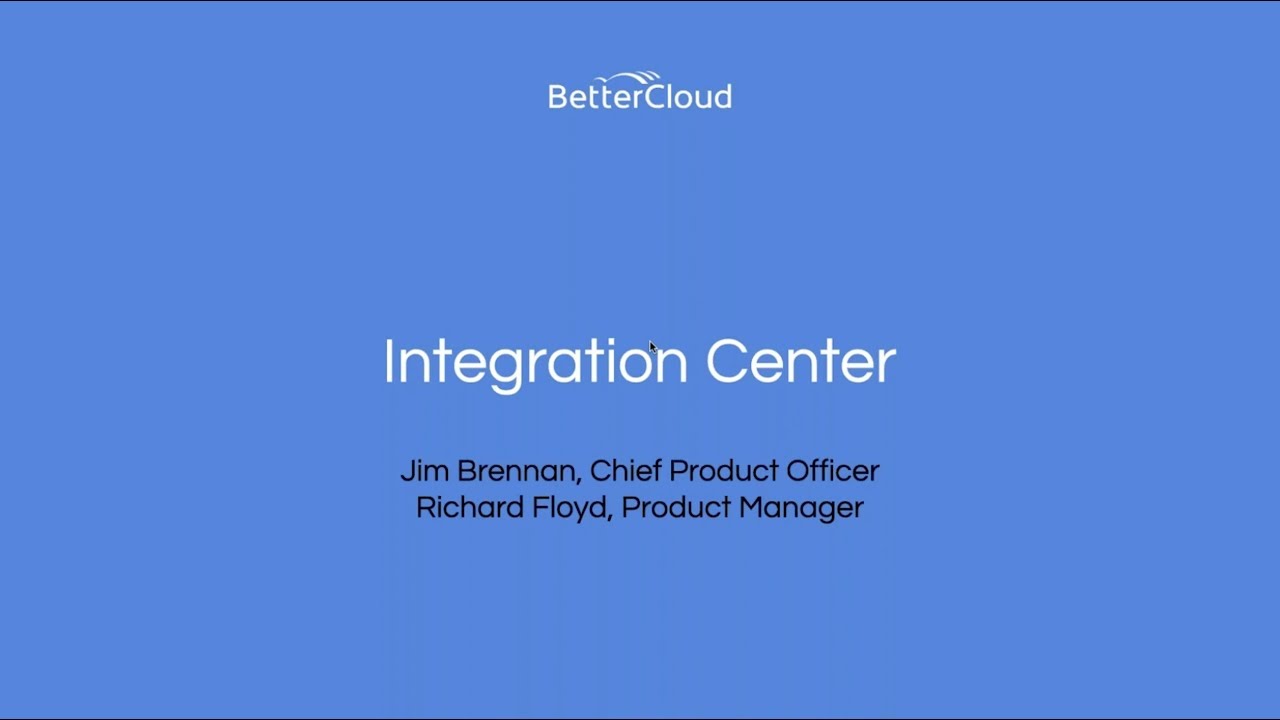 Integration Center Webinar