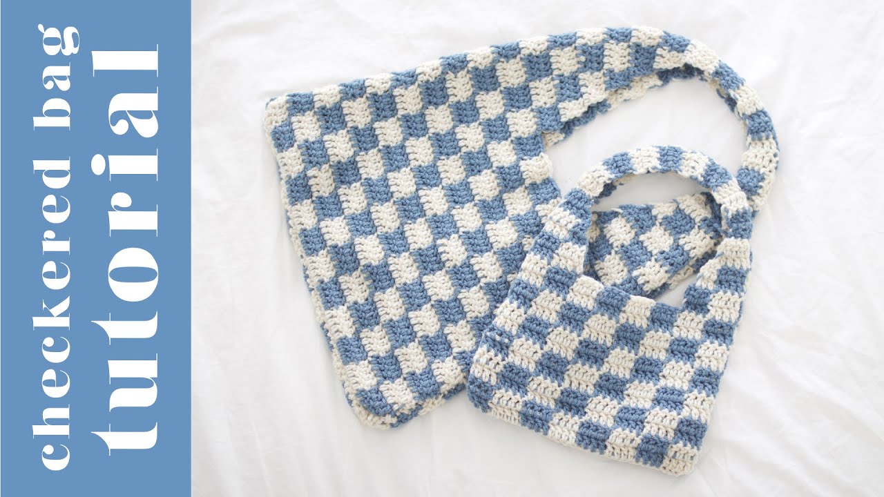 checkered shoulder bag tutorial + written pattern available