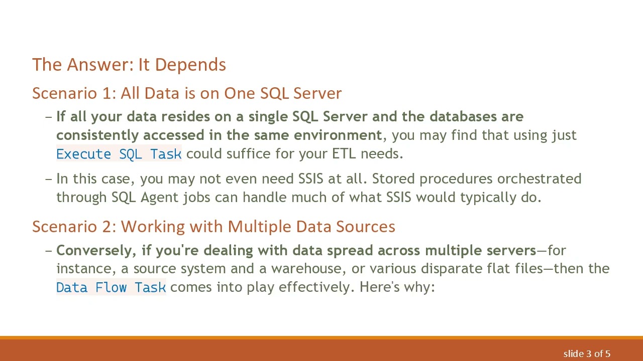 Understanding the Differences Between Execute SQL Task and Data Flow Task in SSIS