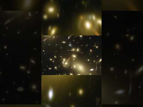 Gravity Of Galaxy Cluster Abell 2218 Creates Giant "Lens" #shorts