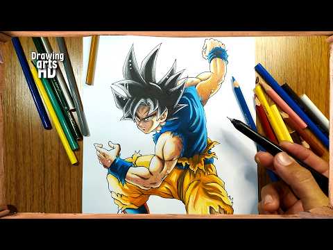 How to Draw GOKU Ultra Instinct Drawing Tutorial step by step