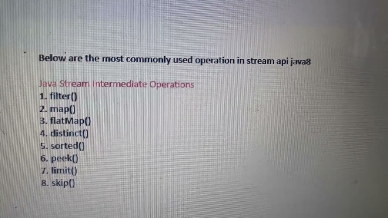 stream api intermediate operation#shorts #java8 #java