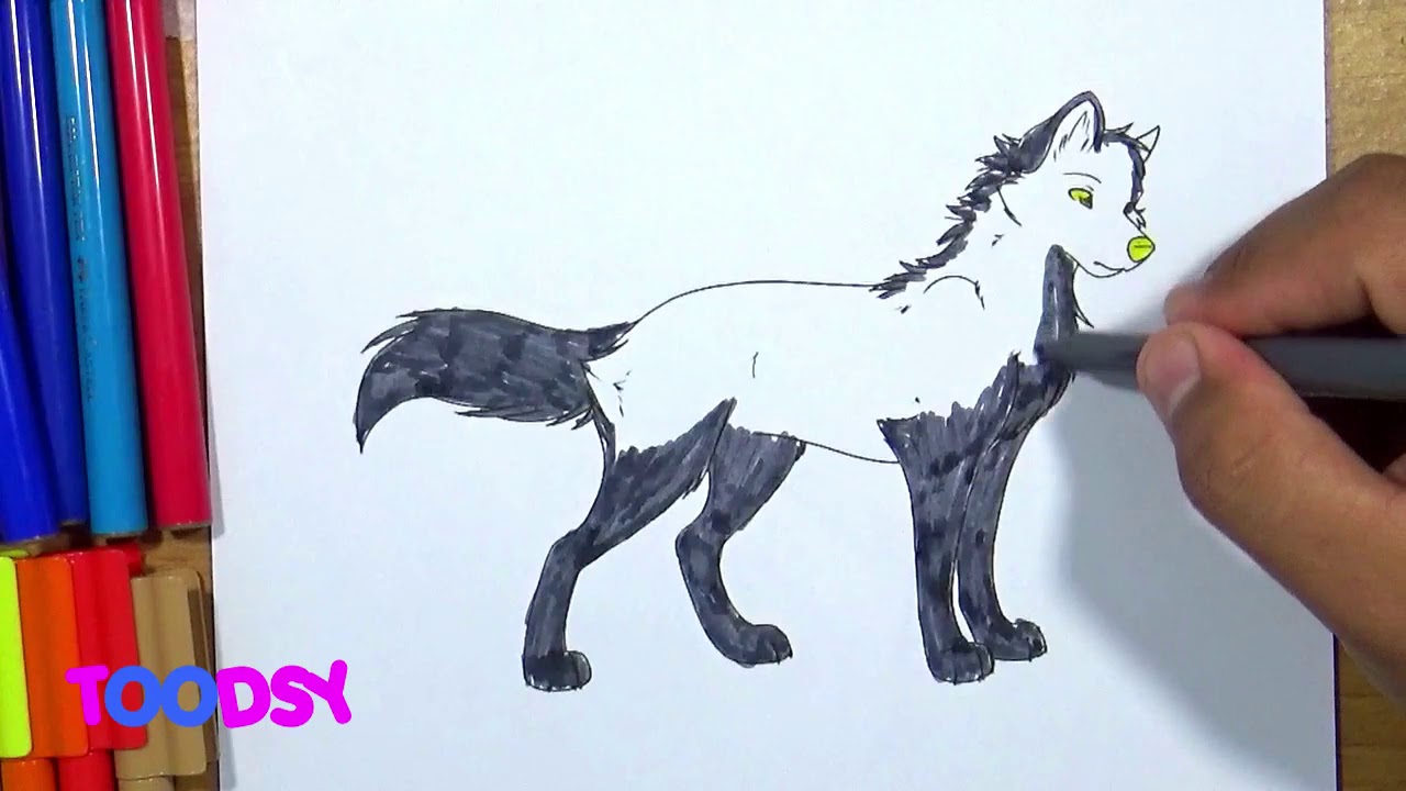 How to Color Young Wolf Coloring Page