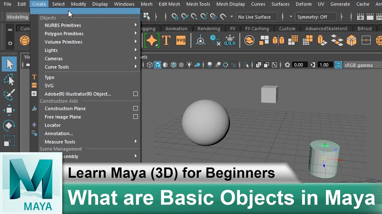 What are Basic 3D Objects in Maya 2018 | Learn Maya 3D for Beginners Tutorials #26