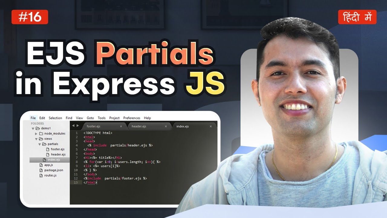 EJS Partials in Express: Reusable Components Like React JS