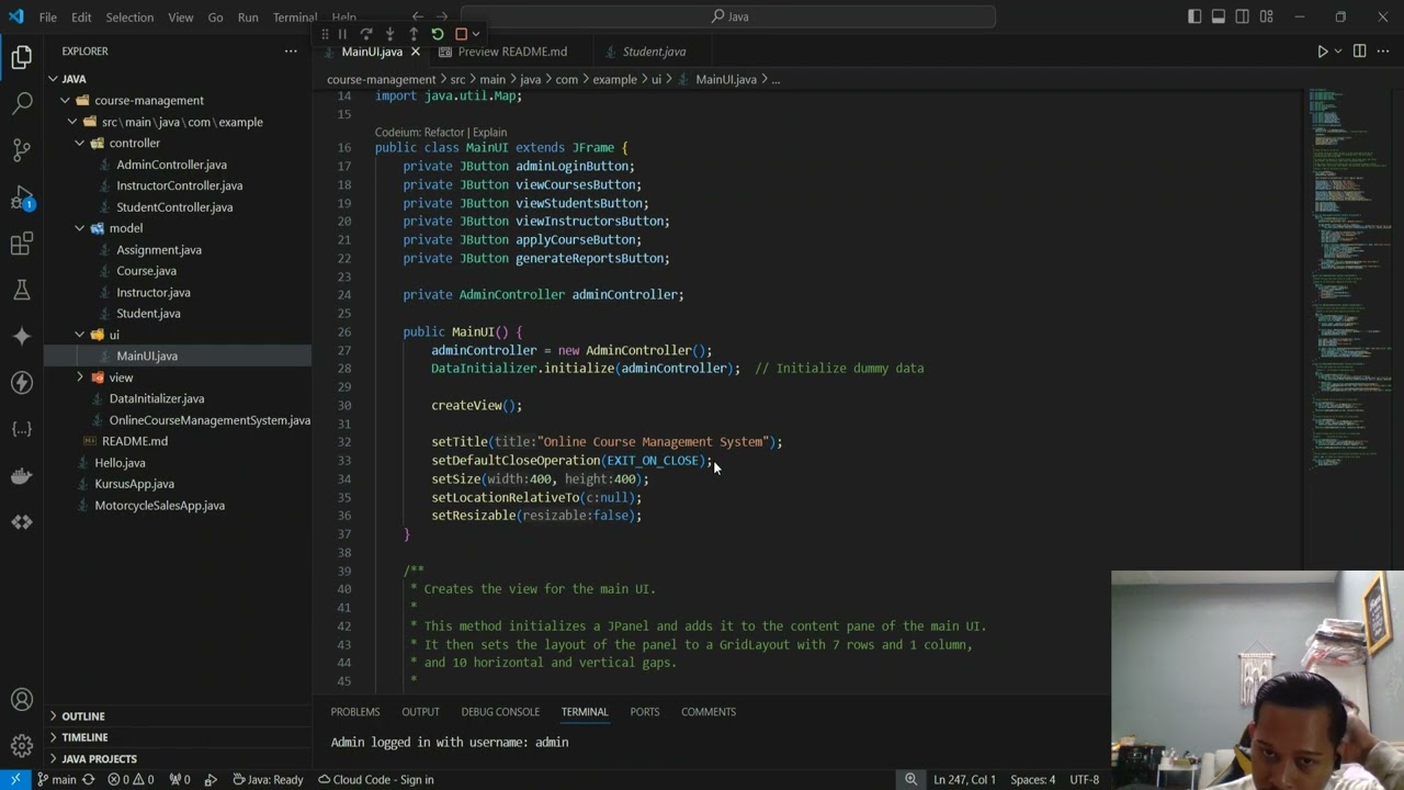 Simple Online Course Management System - Java (GitHub Included)