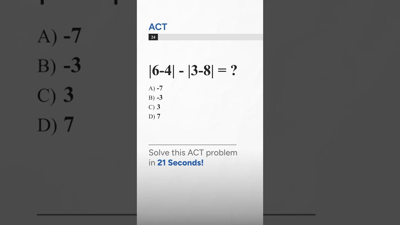 Master Absolute Values: A Quick #actmath Tip You Need to Know!