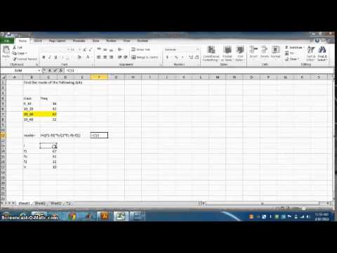 MODE OF GROUPED DATA USING EXCEL