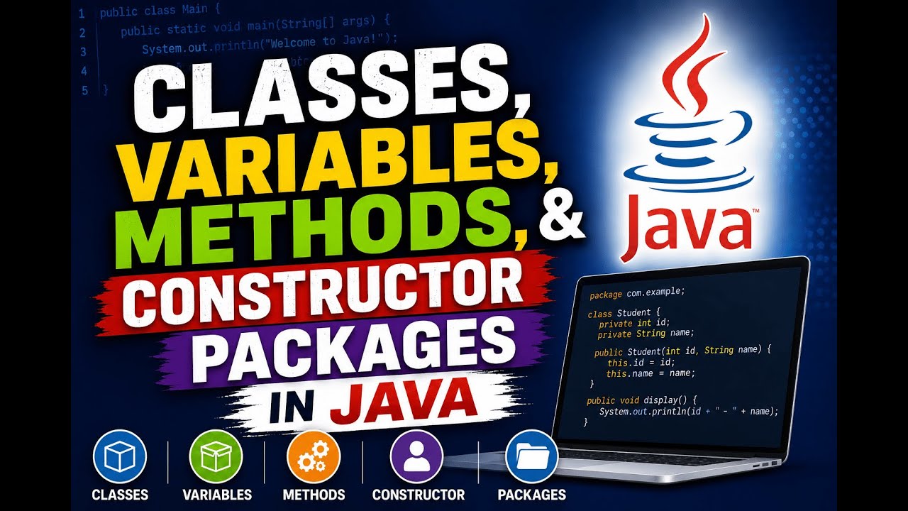 Classes, Packages, Variables, Methods & Constructor --JAVA