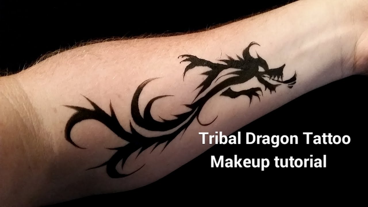 DIY Tribal Dragon Arm Tattoo: Makeup Tutorial