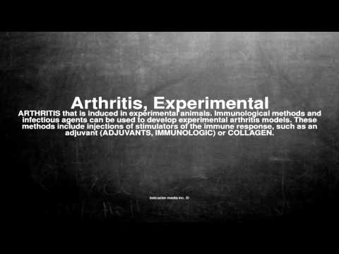 Medical vocabulary: What does Arthritis, Experimental mean