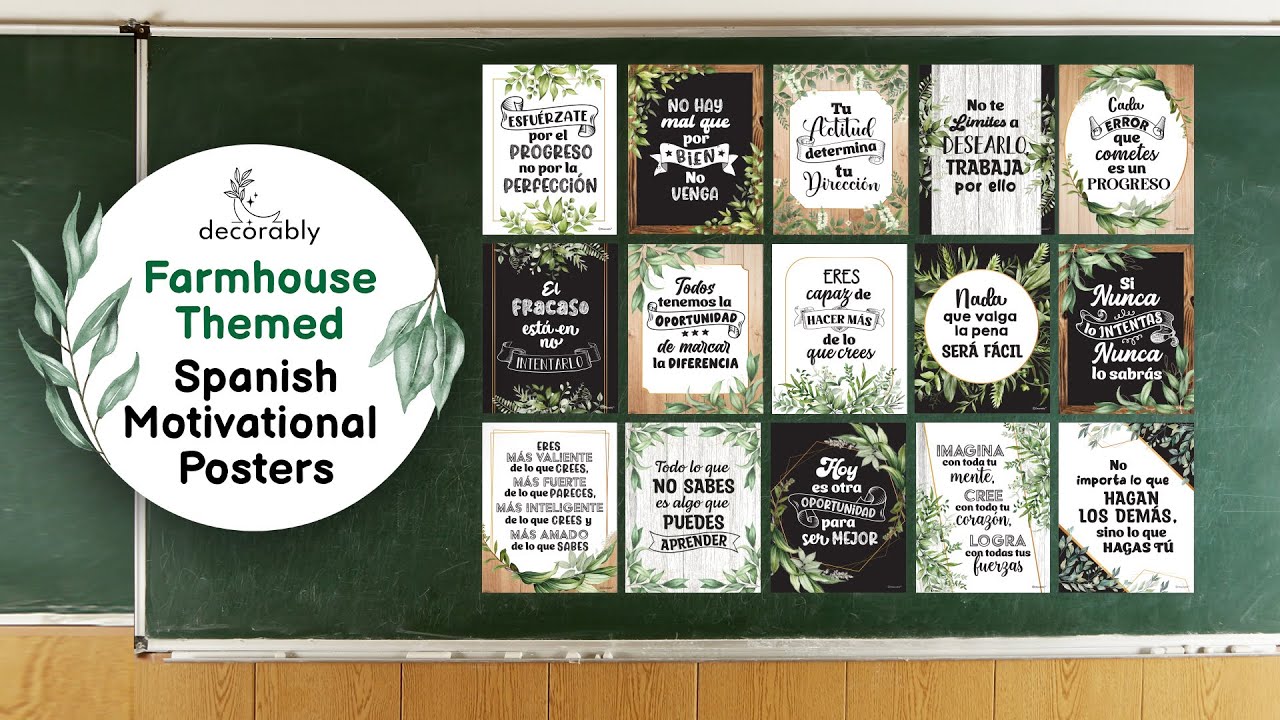 🌟 Farmhouse-Themed Spanish Classroom Posters | Inspiring Spanish Classroom Decor & Decorations! 📚