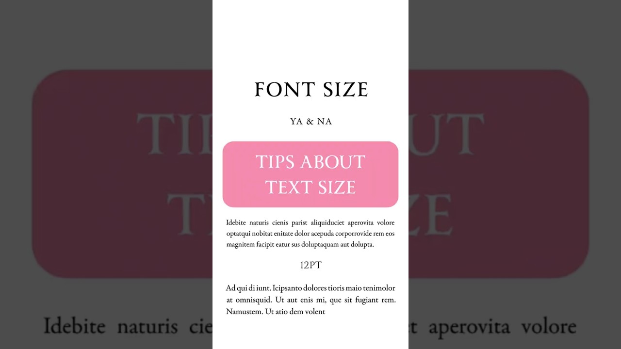 EVERYTHING YOU NEED TO KNOW ABOUT FONT SIZE 🔠 - #RUBREART #BOOKDESIGN #SELFPUB #DESIGNTIPS #SHORTS