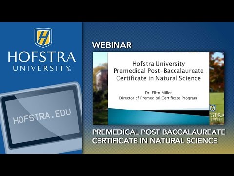 Premedical Post-Baccalaureate Certificate in Natural Science at Hofstra University