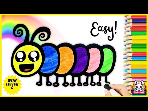 How to Draw a CATERPILLAR! Step by Step | Kids Caterpillar Drawing (Super EASY!)