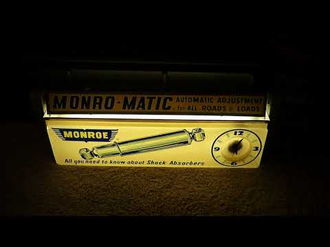 Купить Знаки VINTAGE RARE MONROE SHOCK ABSORBERS LIGHTED SIGN /clock ...