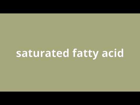 what is the meaning of saturated fatty acid