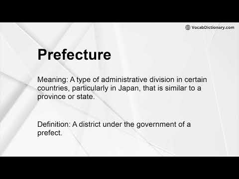 Prefecture Meaning