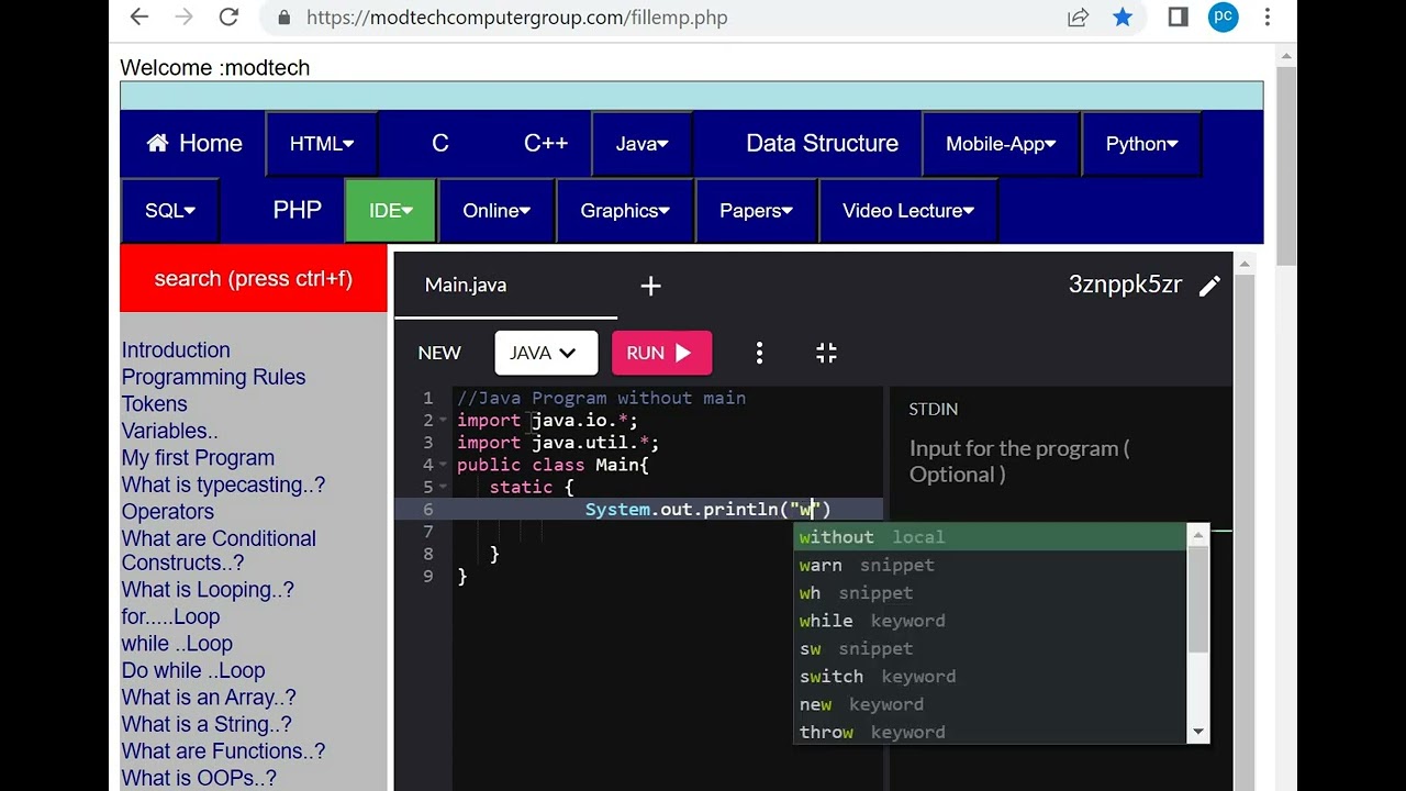 how to make a java program without main function or main()