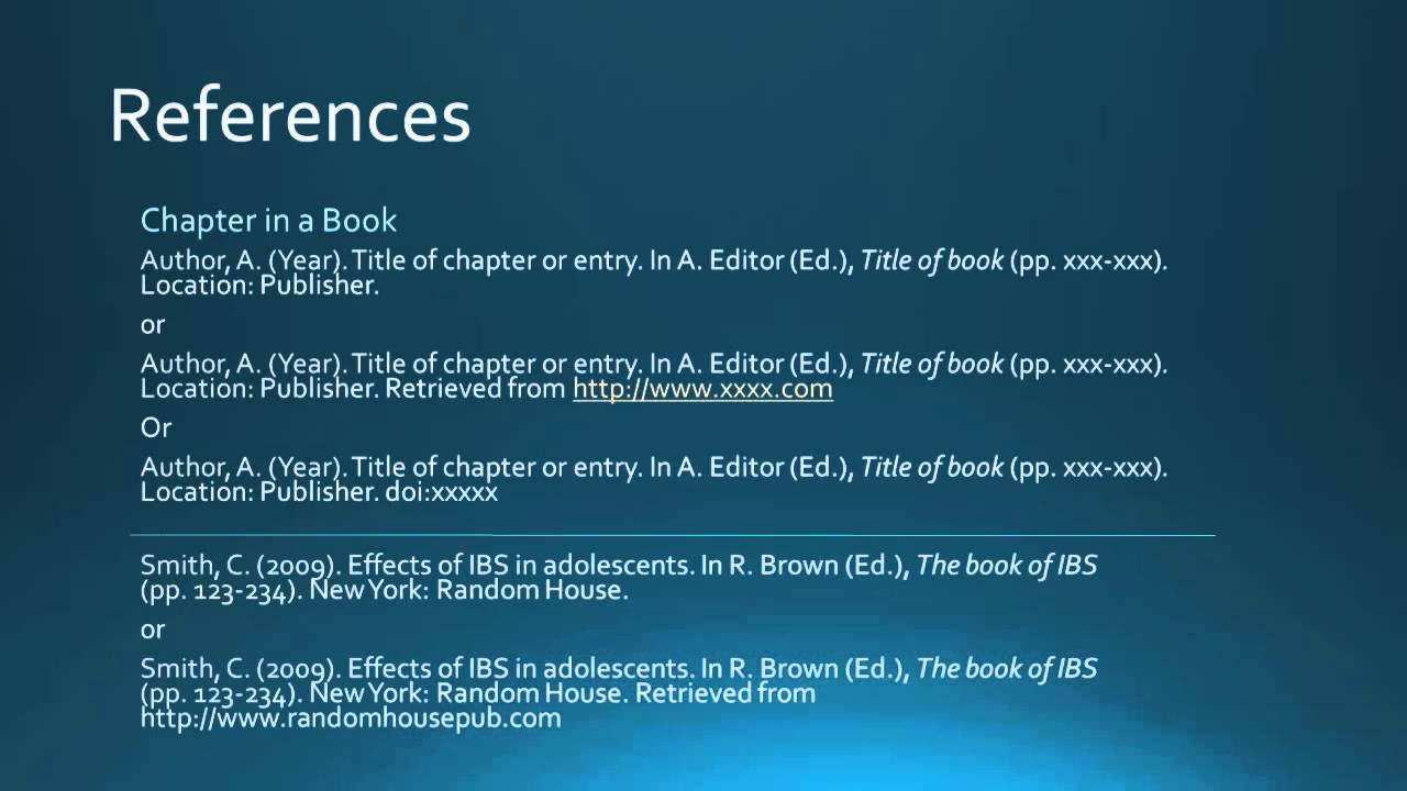 APA: References