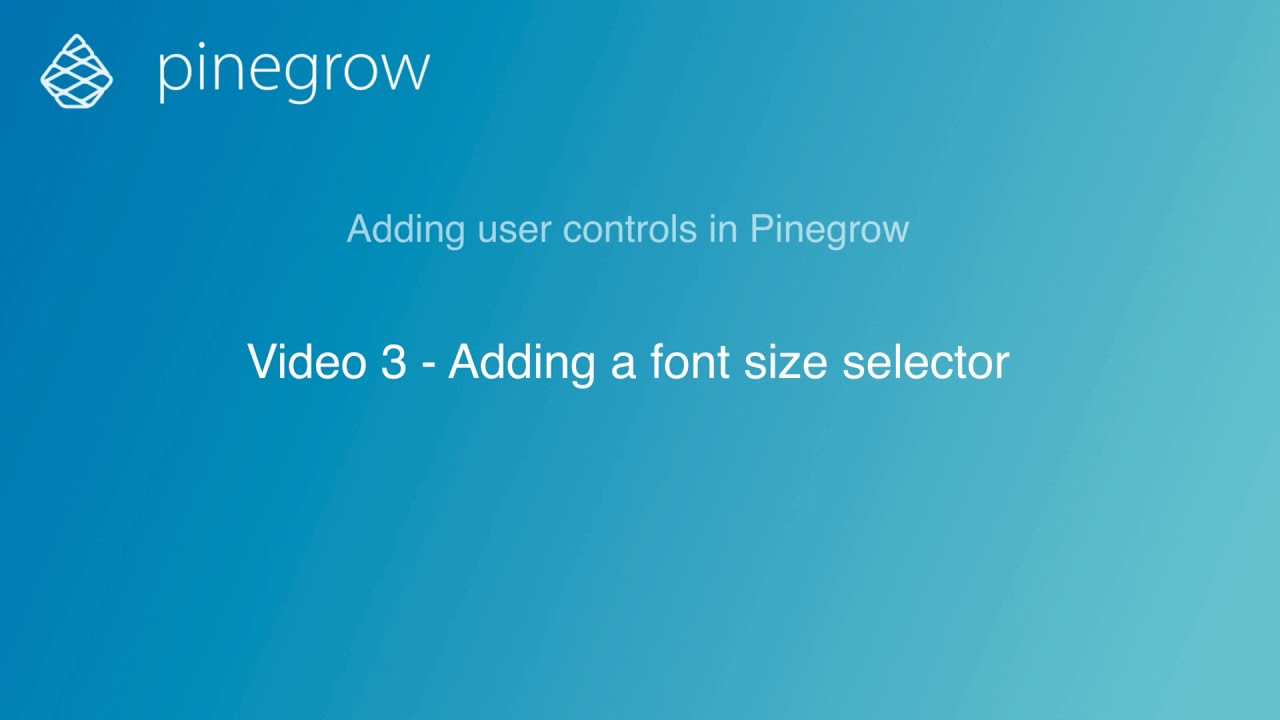 Video 3 - Adding a font size selector