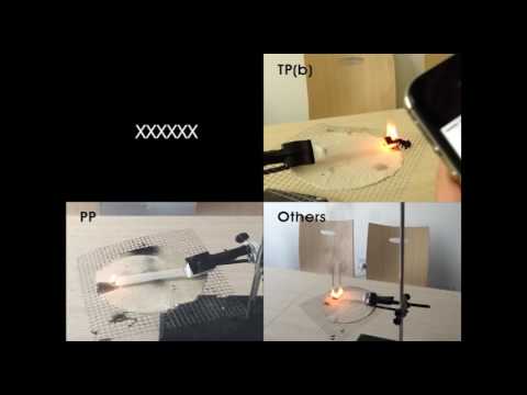 LED Luminaire diffuser burning tests: TPa, TPb, PP and PS