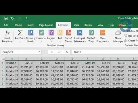 Using Excel HLOOKUP Function to Consolidate Multiple Sheets