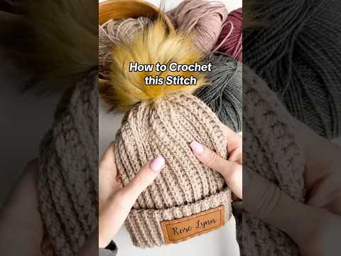 How To Crochet Stretchy Ribbed Crochet Hat - Free Crochet Pattern & Tutorial #crochetstitches