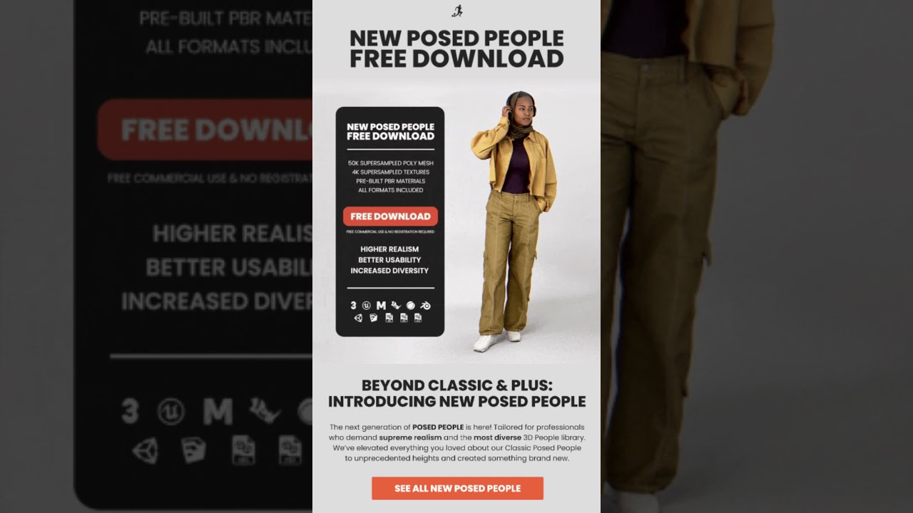 FREE New Posed People Model | RenderPeople